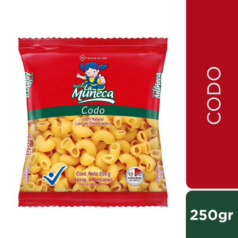 Pasta codo Pastas La Muñeca x250g – Seivy